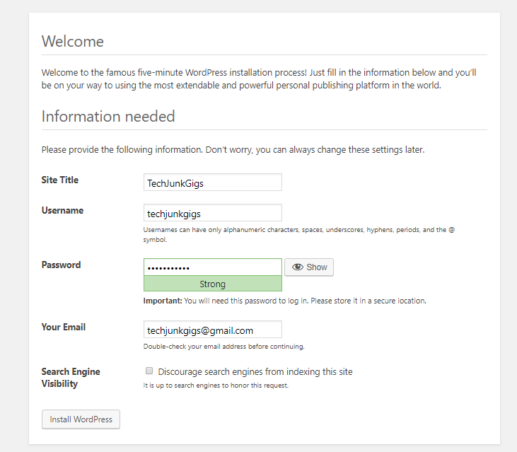 How To Install Wordpress On Localhost Using Xampp Techjunkgigs 3315